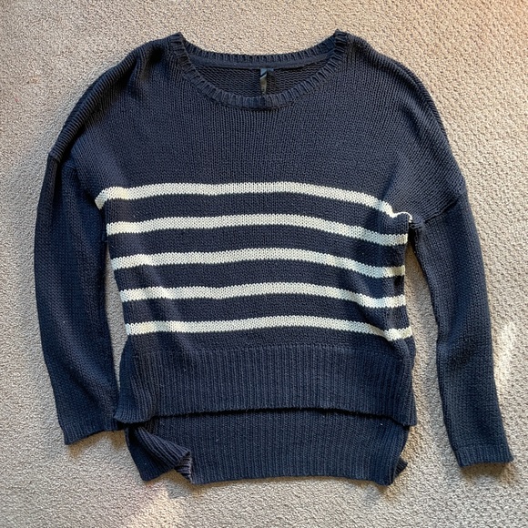 Razzle Dazzle | Sweaters | Navy Blue Striped Oversized Sweater | Poshmark